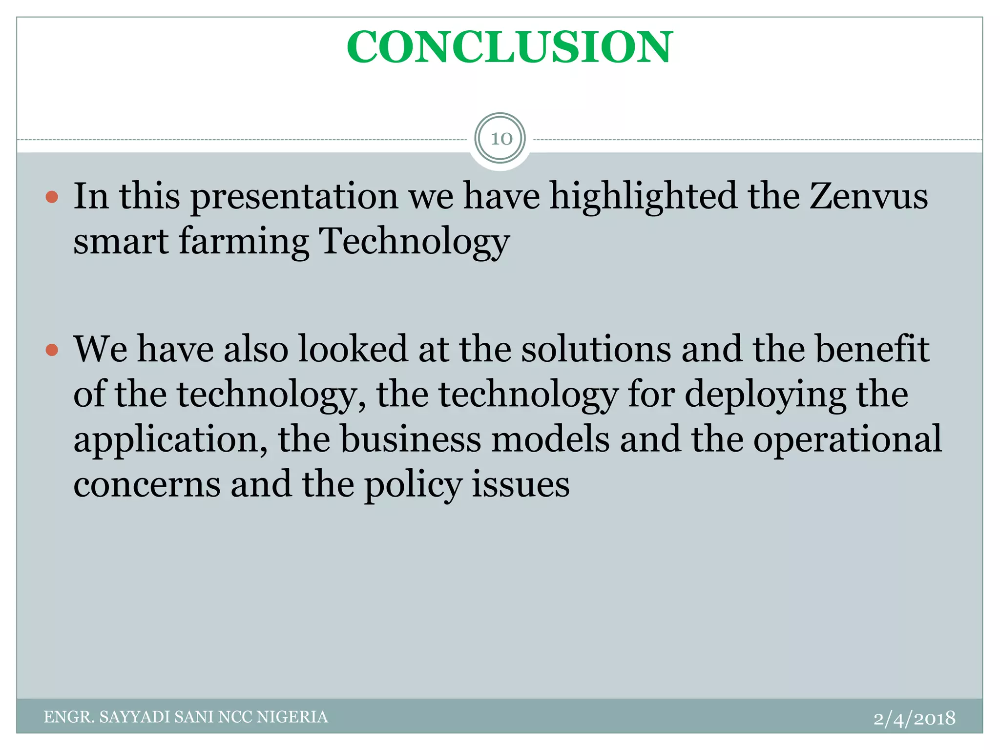 Zenvus smart farm sayyadi | PPTX