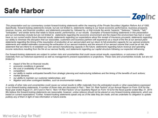 Zep Inc. Investor Presentation | PDF