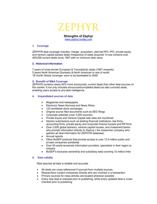 Zephyr M&A database | PDF