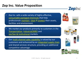 Zep Inc. Company Overview - October 2013 | PPT