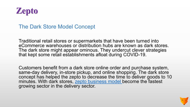 Zepto Business Model Slideshare.pptx | Retail Industry | Industries