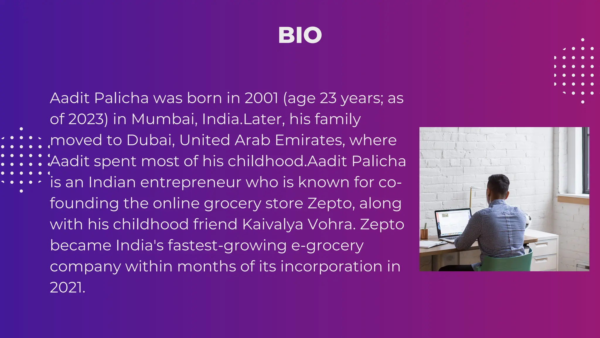 Zepto CEO : AADIT PALICHA ( Founder & CEO) | PDF