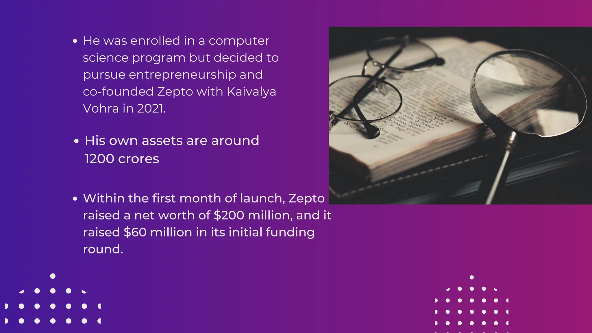 Zepto CEO : AADIT PALICHA ( Founder & CEO) | PDF