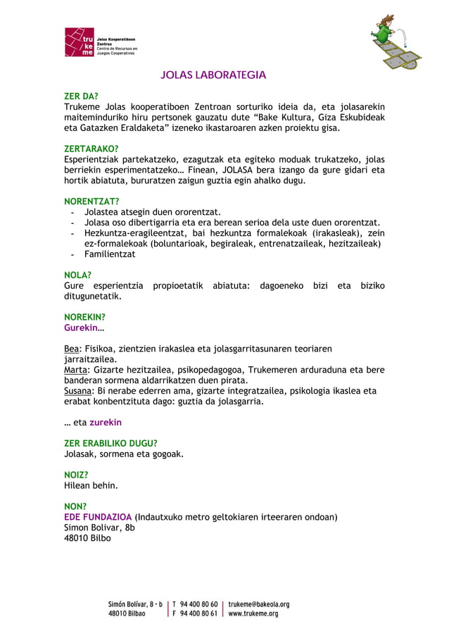 Zer da Jolas Laborategia? | PDF
