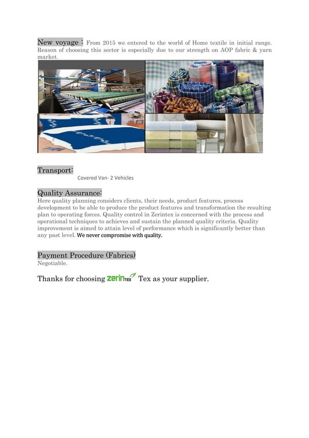 Company Profile :: Zerin tex at a glance | PDF