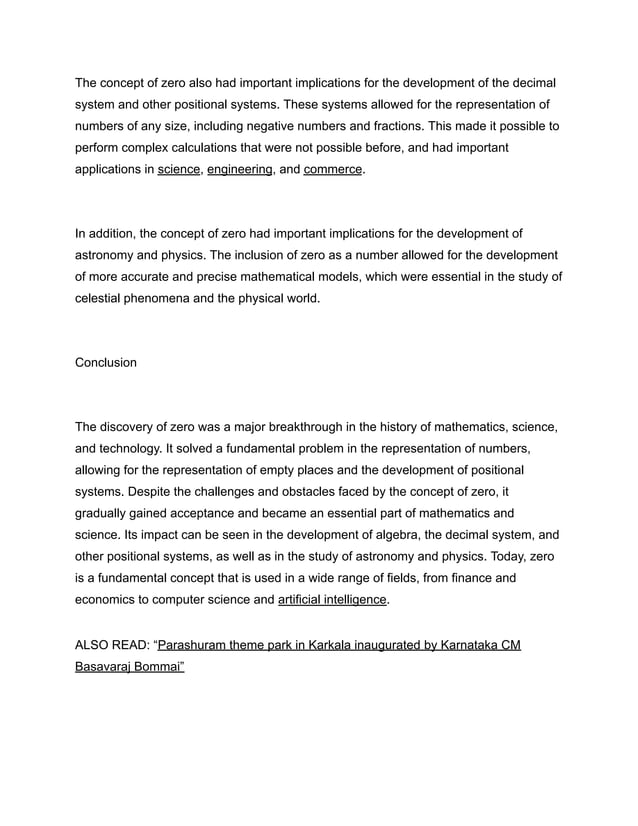 From Rejection to Revolution: The Challenges and Impact of the Discovery of Zero in Mathematics ...