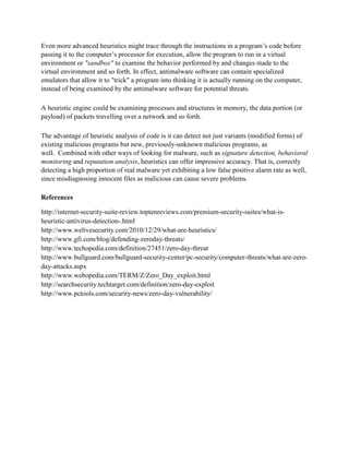 Zero-Day Vulnerability and Heuristic Analysis | DOCX