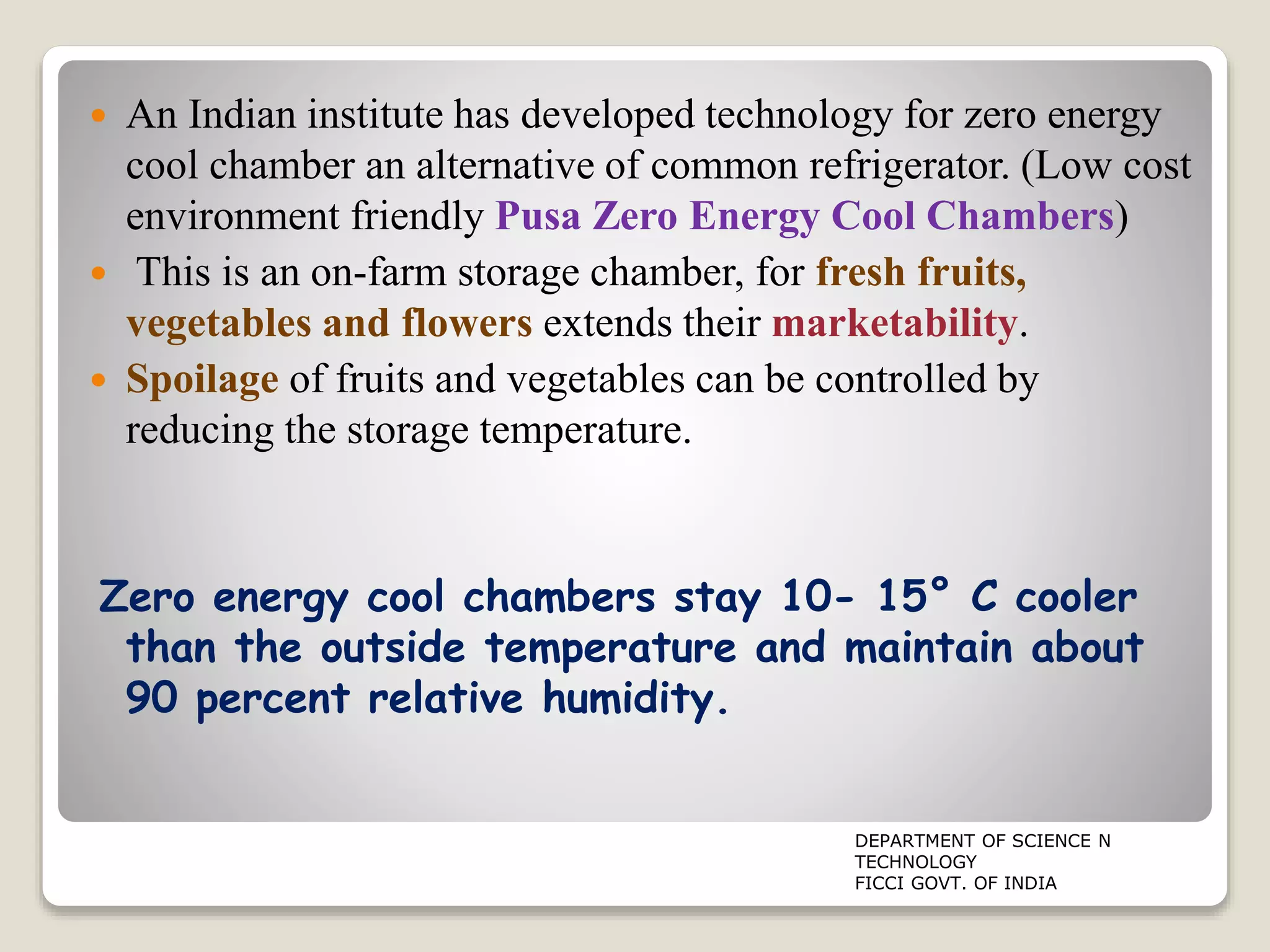 Zero energy cool chamber | PPTX
