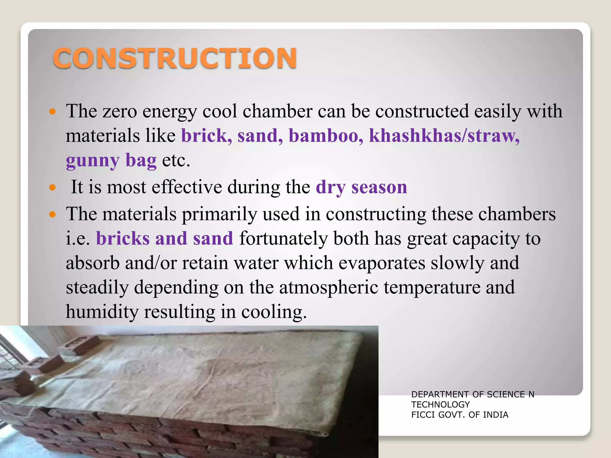 Zero energy cool chamber | PPTX