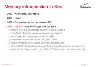 Zero footprint guest memory introspection from xen | PPTX