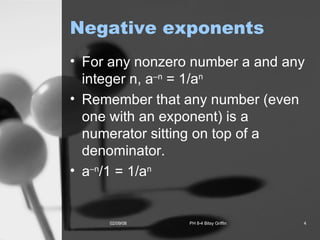 Zero & Negative Exponents | PPT | Chemistry | Science