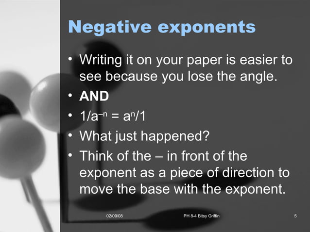 Zero & Negative Exponents | PPT | Chemistry | Science