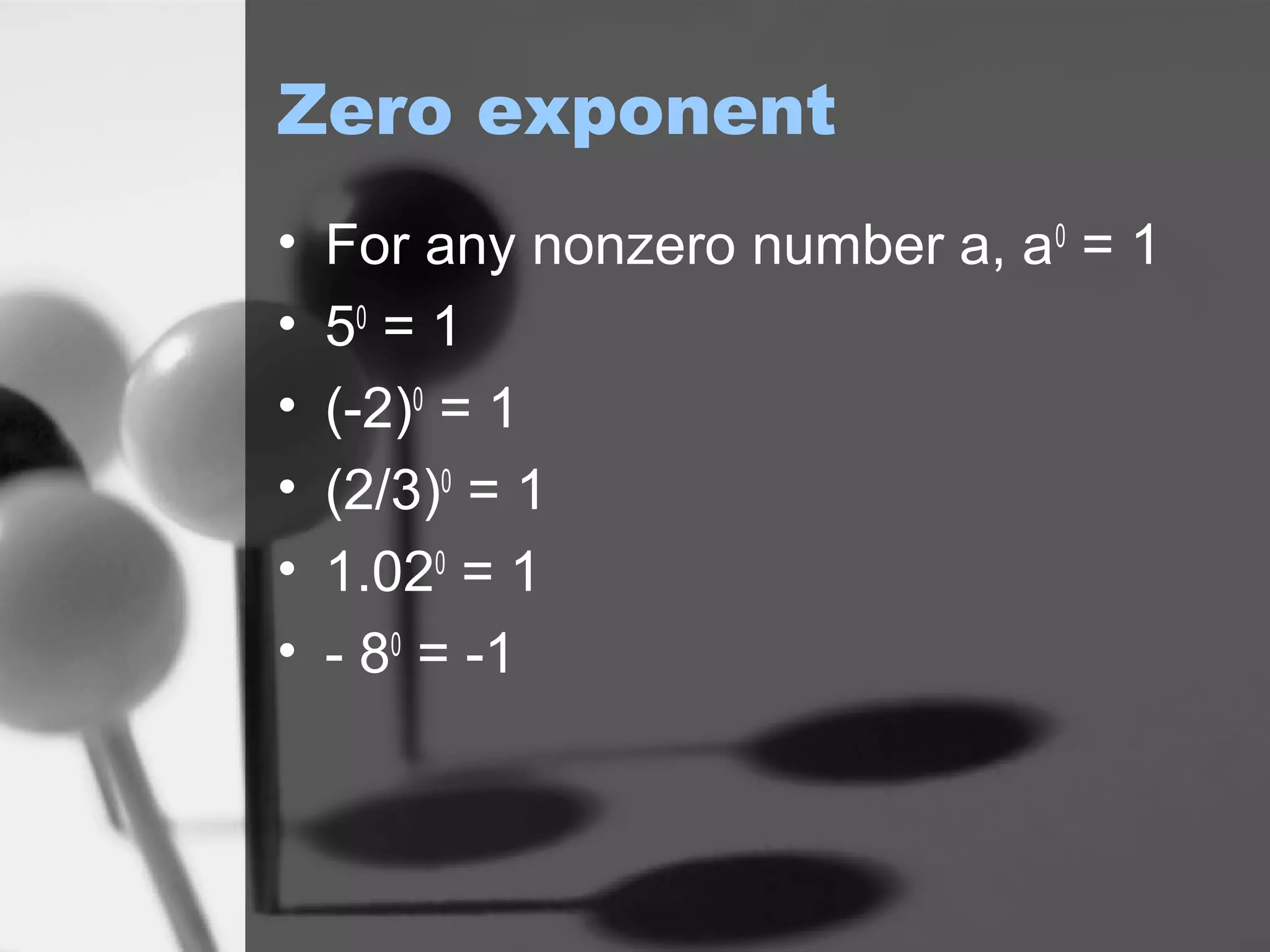 Zero & Negative Exponents | PPT | Physics | Science