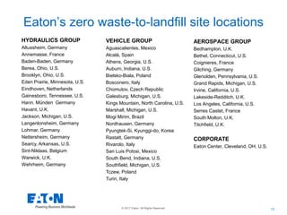 100 Eaton facilities achieve zero waste-to-landfill milestone | PPT