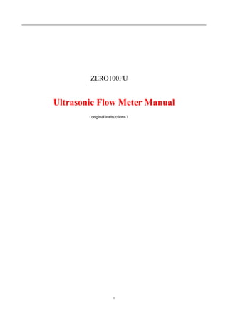 ZERO100FU fixed ultrasonic flow meter | PDF | Physics | Science
