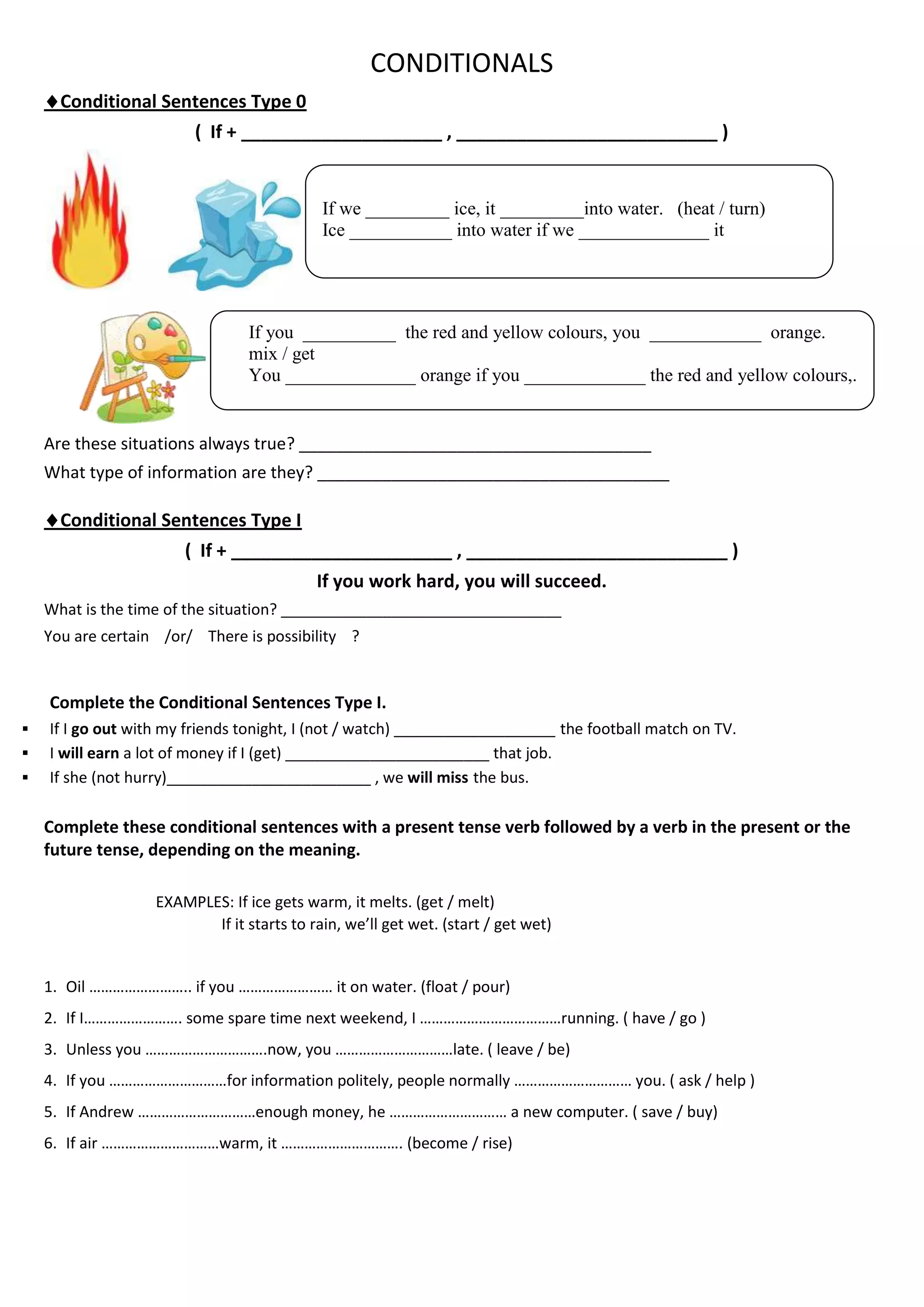 Conditionals Types Zero And First Interactive Worksheet 1000x1291