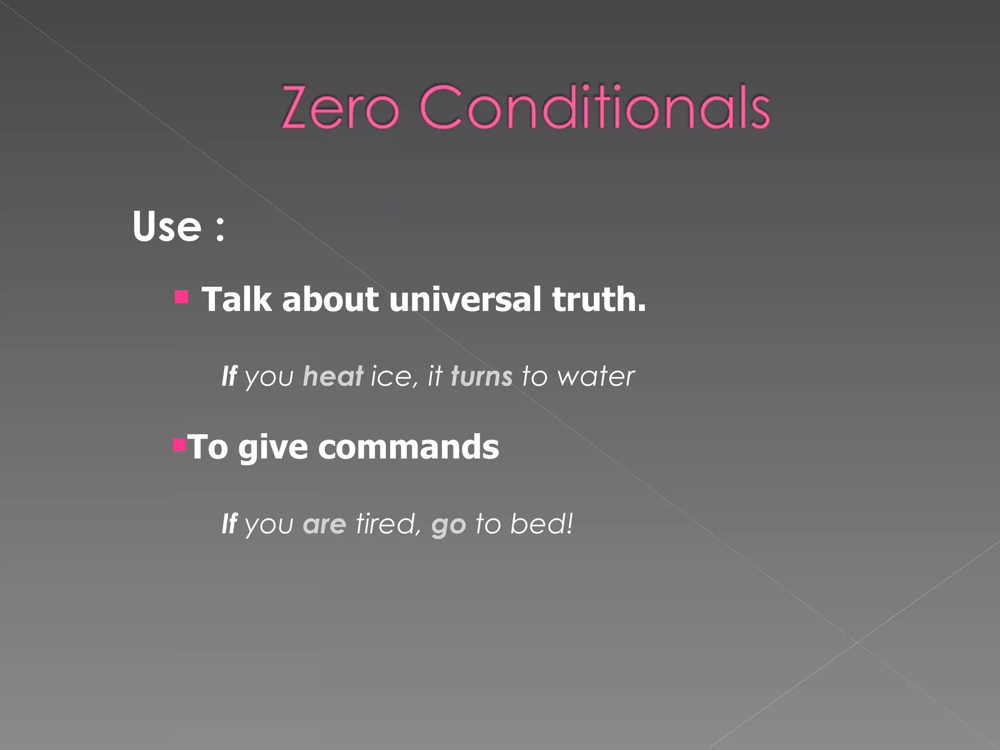 Zero And First Conditionals | PPT