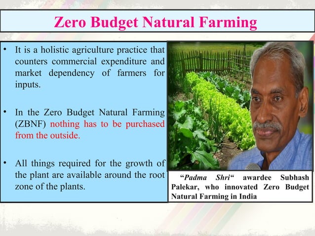 Zero budget farming in vegetable production | PPT