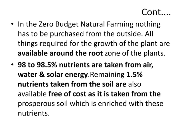 Zero budget natural farming | PPTX