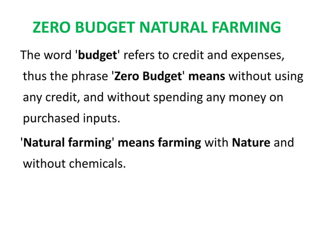 Zero budget natural farming | PPTX