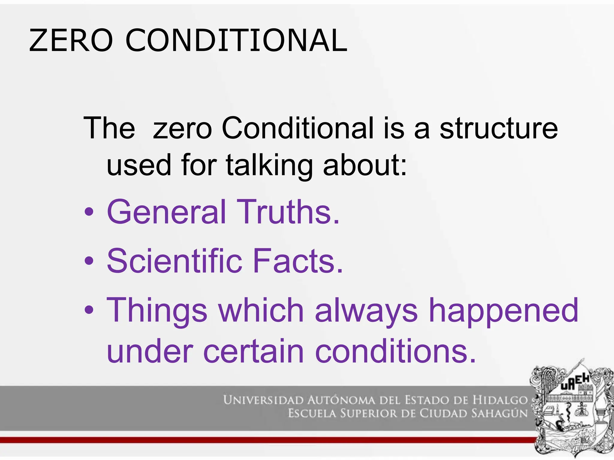 ZERO CONDITIONAL presentacion de ingles1 | PPTX