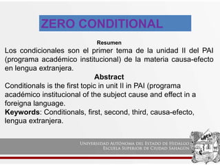 ZERO CONDITIONAL presentacion de ingles1 | PPTX