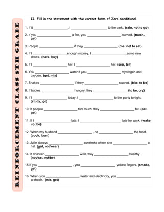 Zero conditional 8th grade | PDF