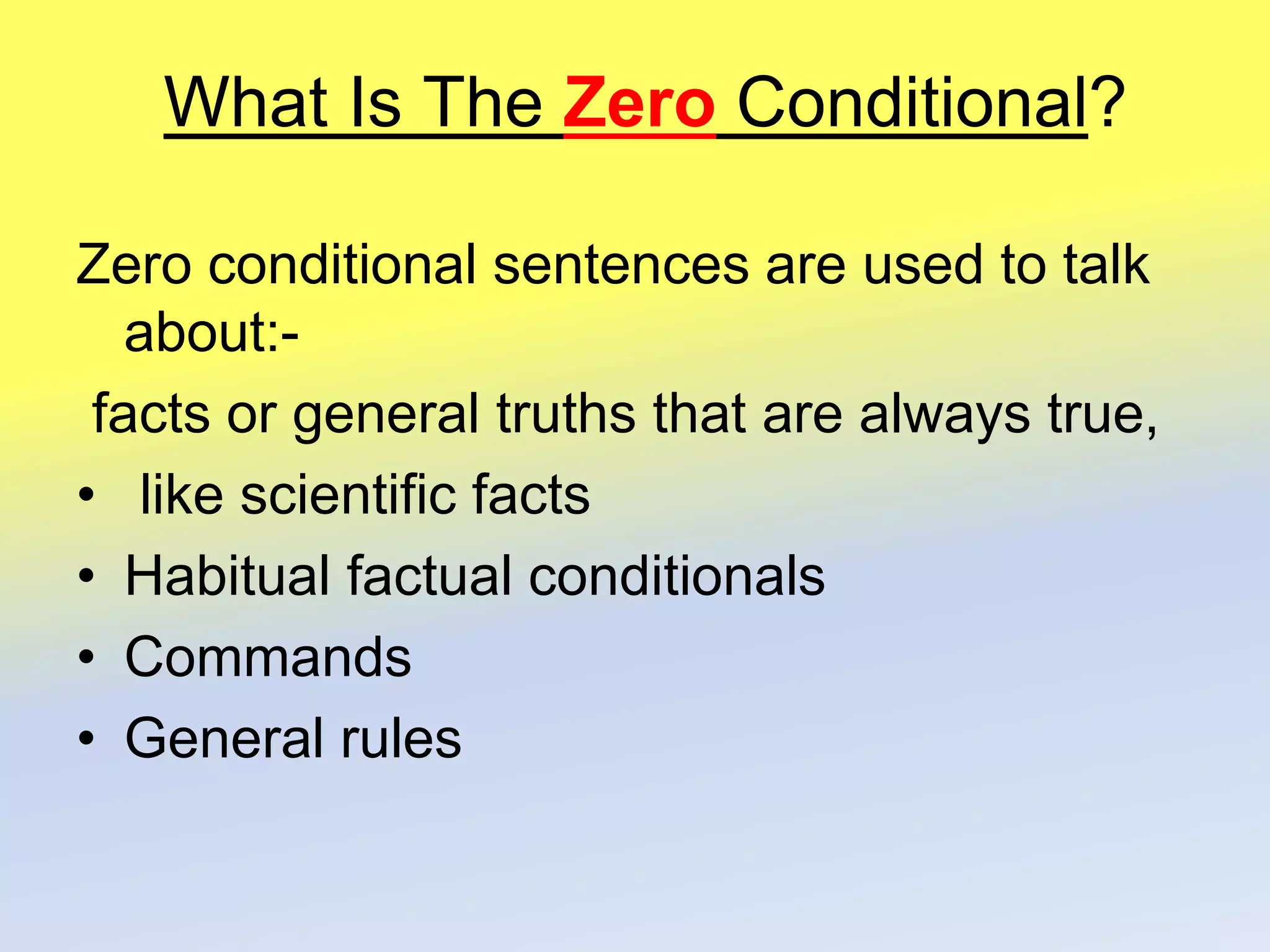 Zero conditionals | PPTX
