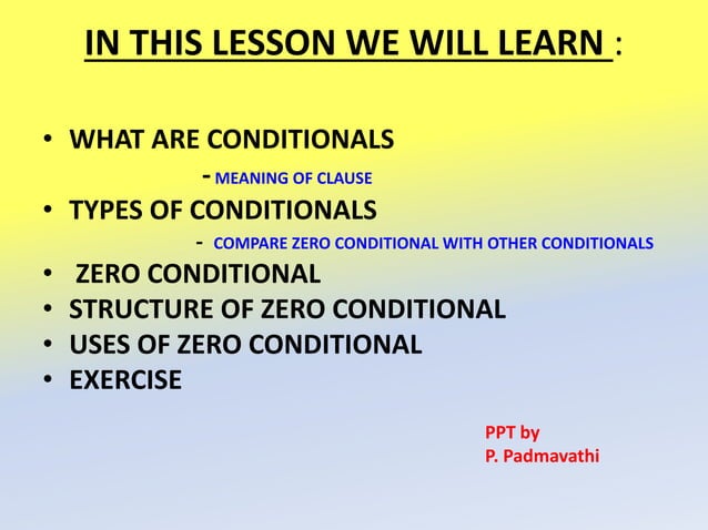 Zero conditionals | PPTX