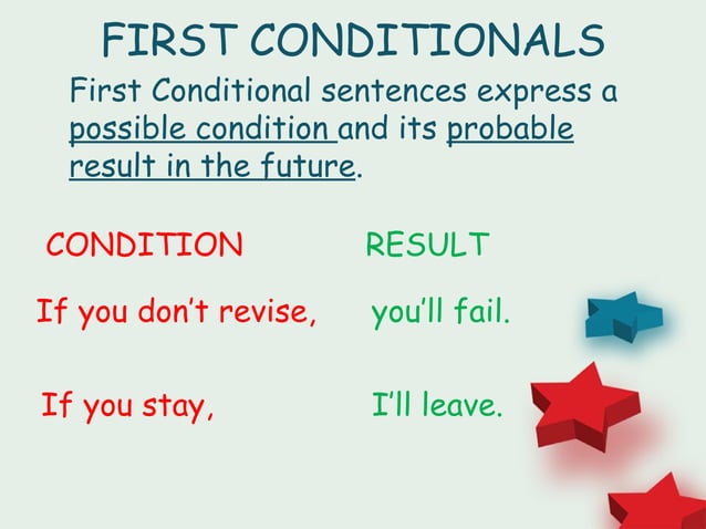 Zero conditionals, first conditionals and time clauses | PPT