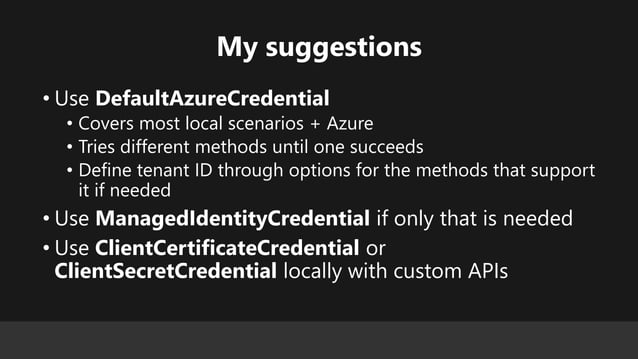 Zero Credential Development with Managed Identities | PPT
