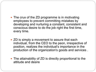 Zero defect programme | PPTX