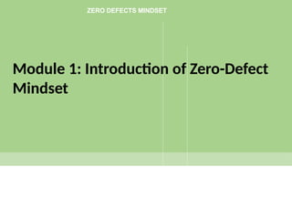 Zero Defects Mindset training material tools. | PPTX