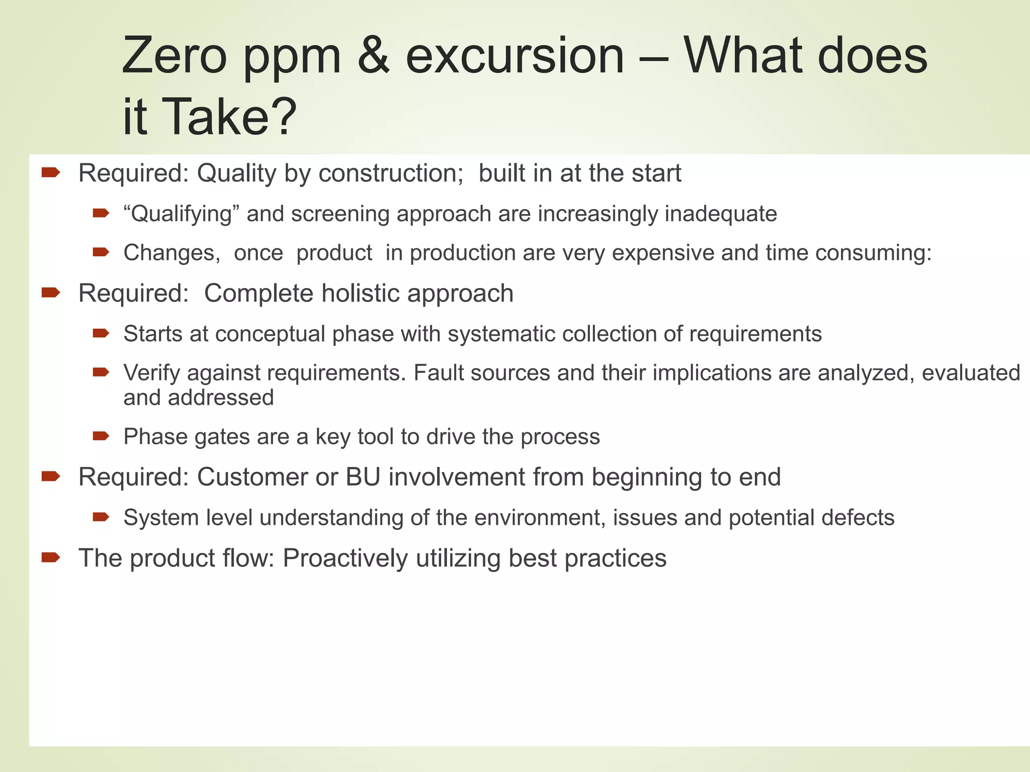 Zero defect zero excursions | PPTX