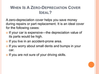 Zero depreciation car insurance | PPT