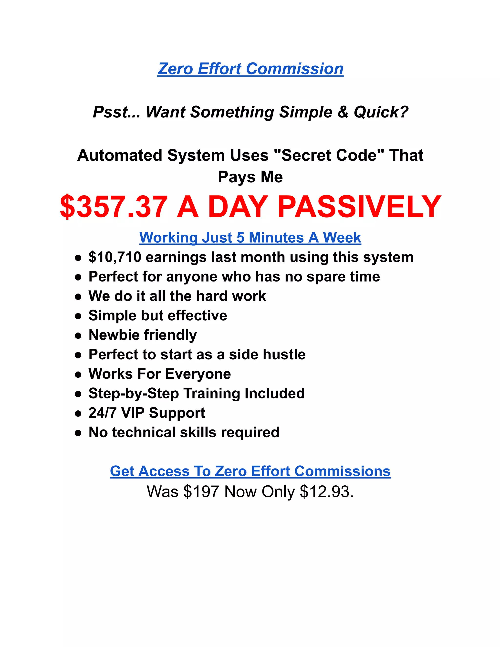 Zero Effort Commission | PDF