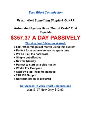 Zero Effort Commission | PDF