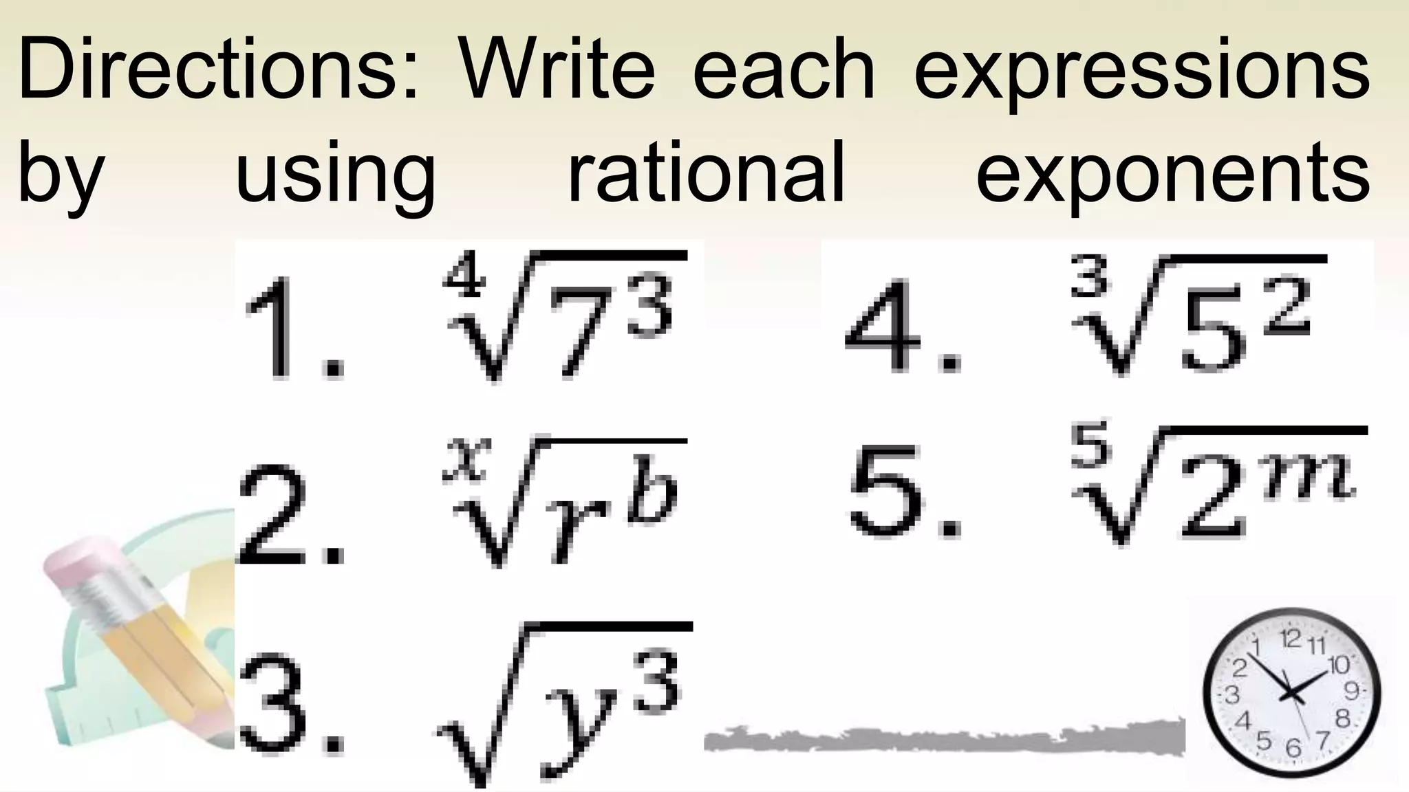 Zero exponents, negative integral exponents, rational | PPTX