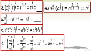 Zero exponents, negative integral exponents, rational | PPTX