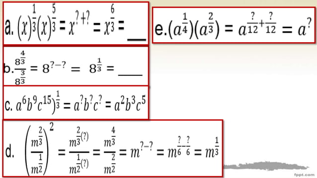 Zero exponents, negative integral exponents, rational | PPTX