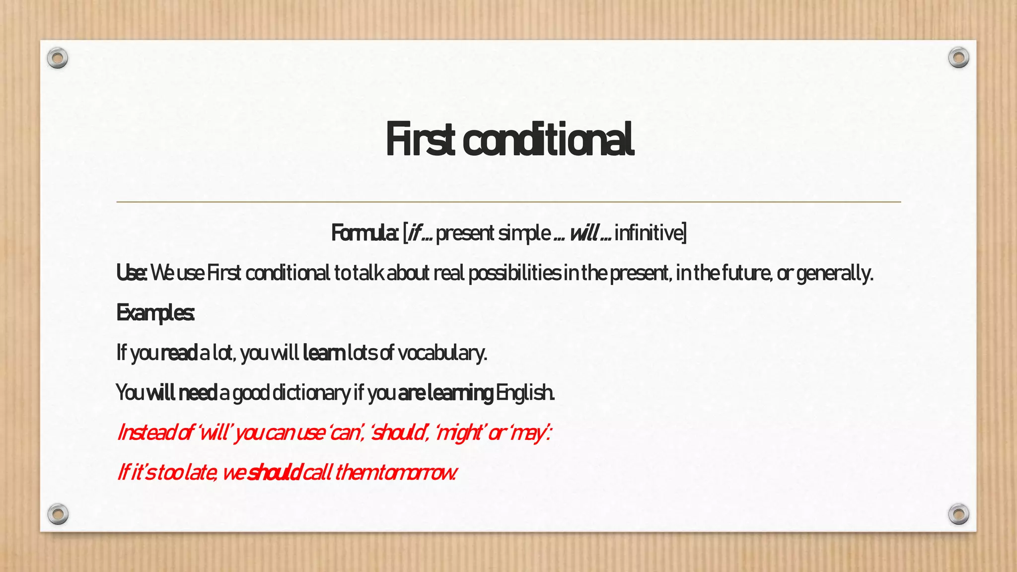 Zero, first and second conditional.pptx