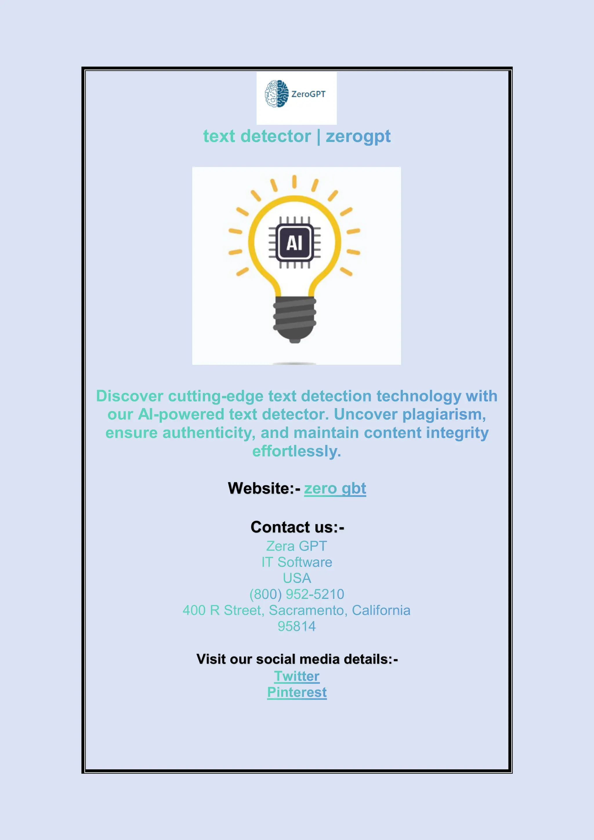 text detector | zerogpt | PDF