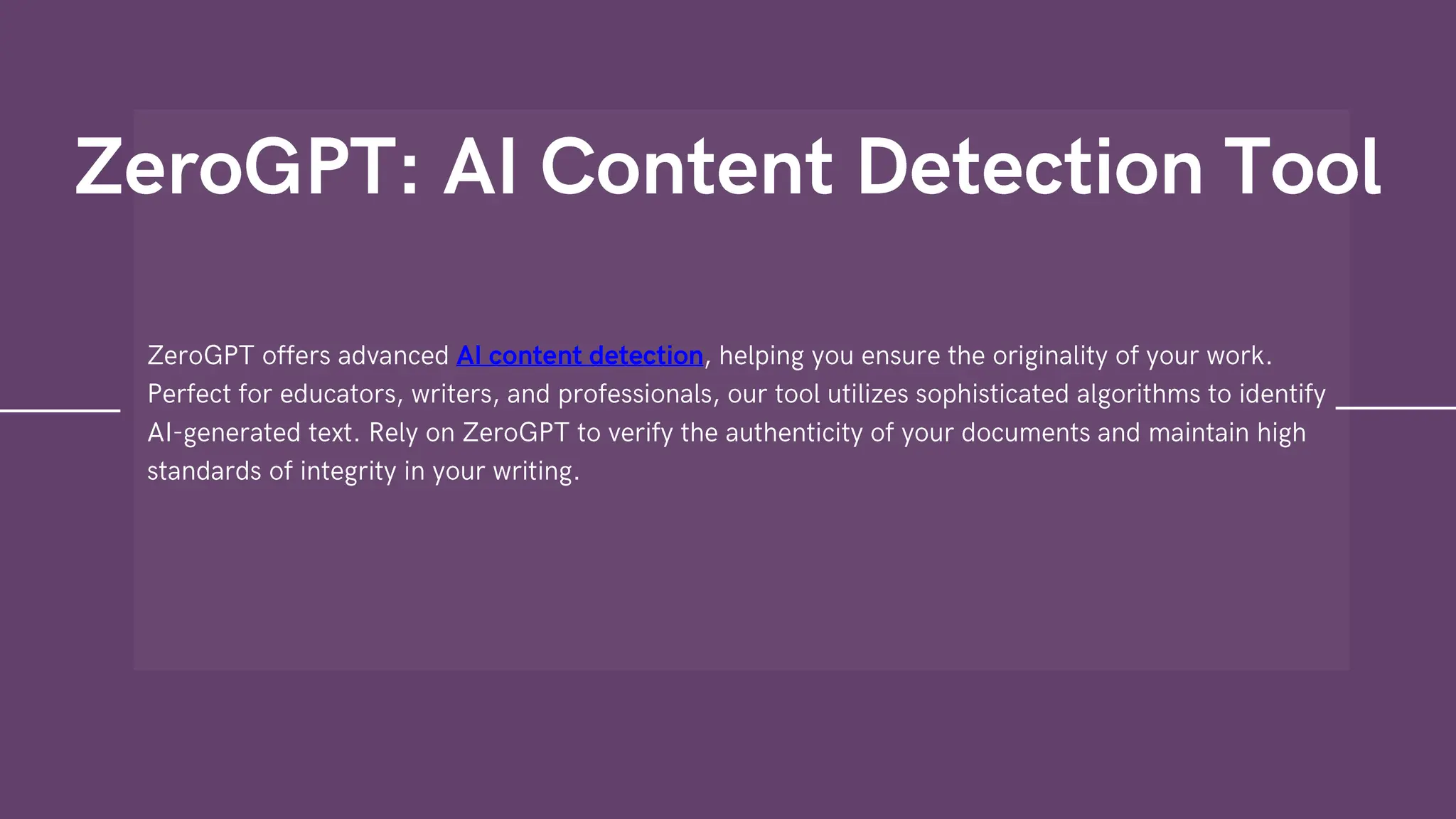 ZeroGPT: Leading AI Content Detection Solution | PPTX