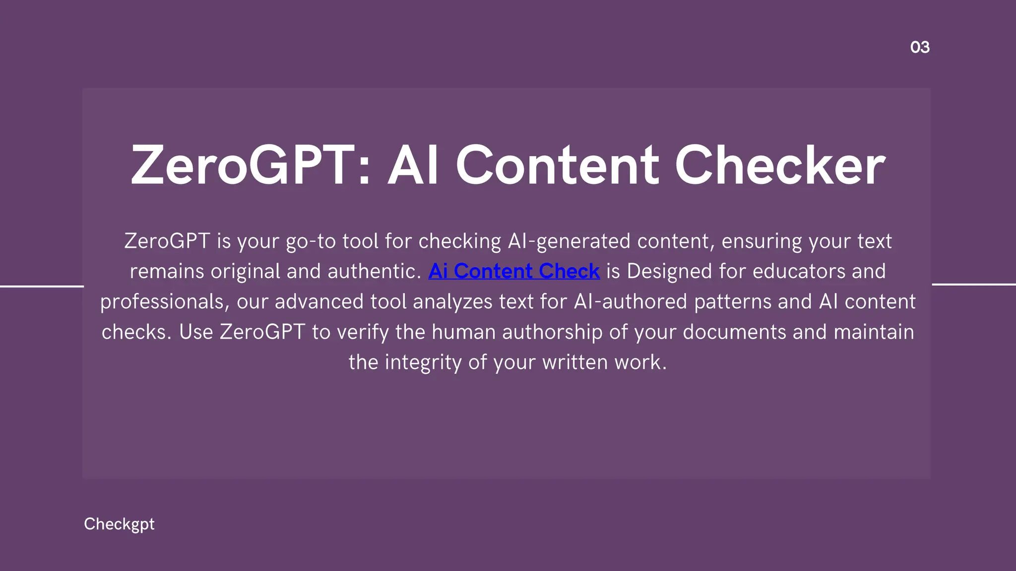 ZeroGPT: Leading AI Content Detection Solution | PPTX