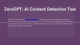 ZeroGPT: Leading AI Content Detection Solution | PPTX