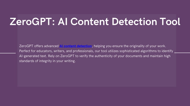ZeroGPT: Leading AI Content Detection Solution | PPTX