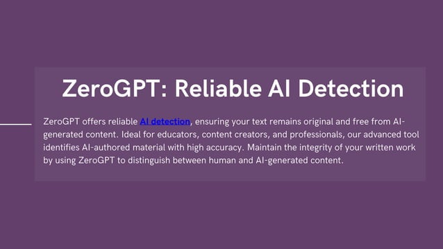 ZeroGPT: Leading AI Content Detection Solution | PPTX