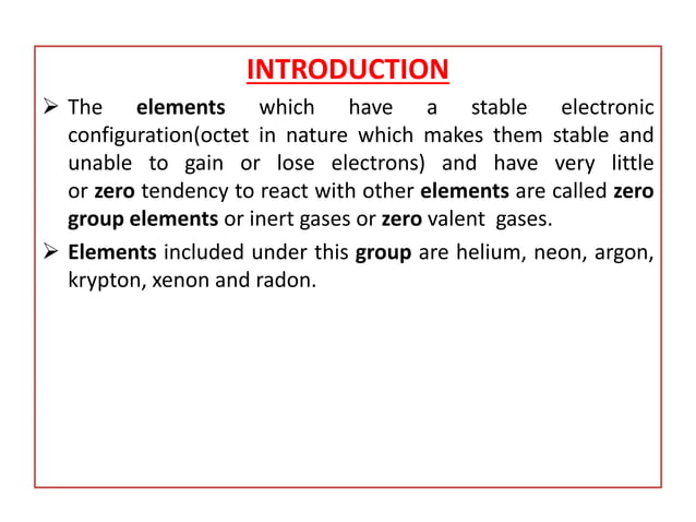 Zero group elements | PPTX | Chemistry | Science