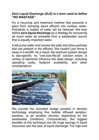 Zero Liquid Discharge- Industrial Effluent Plant Manufacturer in India ...