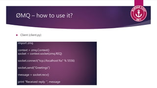 Ømq - Distributed queues, threads and sockets | PPTX